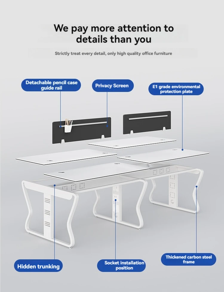 Modern Modular Office Cubicle Partition Table Furniture 4 6 Seater ...
