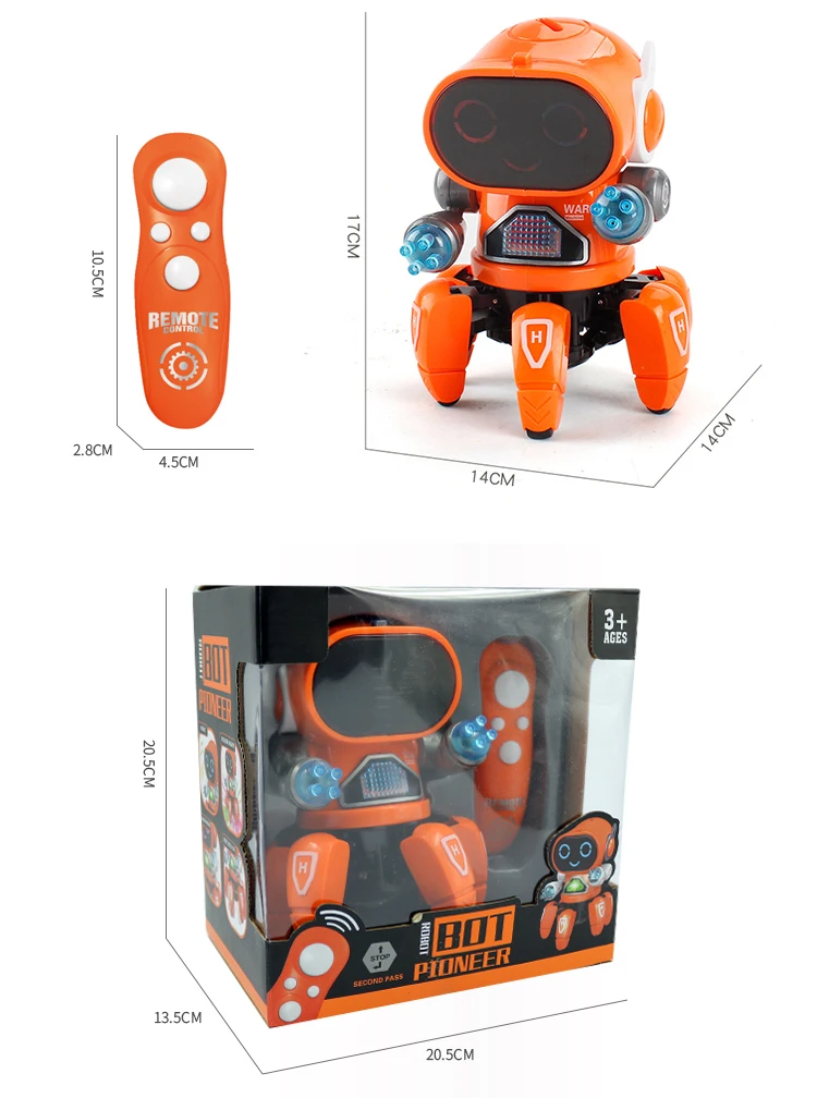 Global Funhood Boys Toy Six-legged Robot Spider Robot With Light And ...