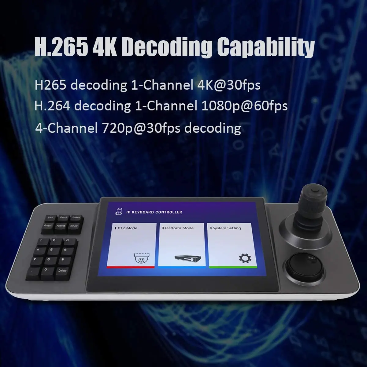 MYTECH 4K Network Keyboard with 4D Joystick & 10.1 Inch LCD