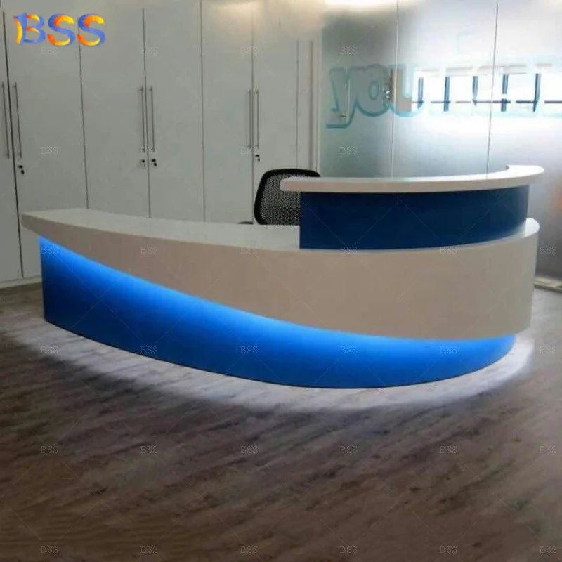 Receptionist Counter Design For Office Luxurious Elegant Bespoke Curved ...