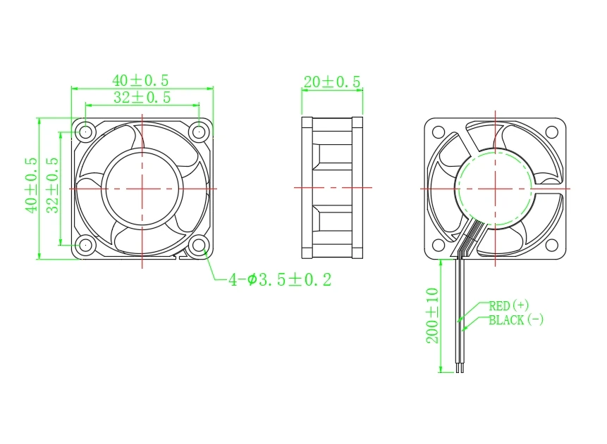 40mm Dc Axial Flow Cooling Fans 40*40*20mm 4020 Industrial Fans Cooling ...