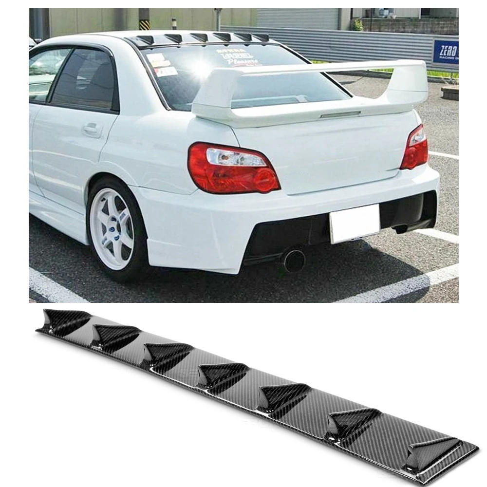 Real Carbon Fiber MR Shark Fin Rear Roof Spoiler for 2002-2007 Subaru ...