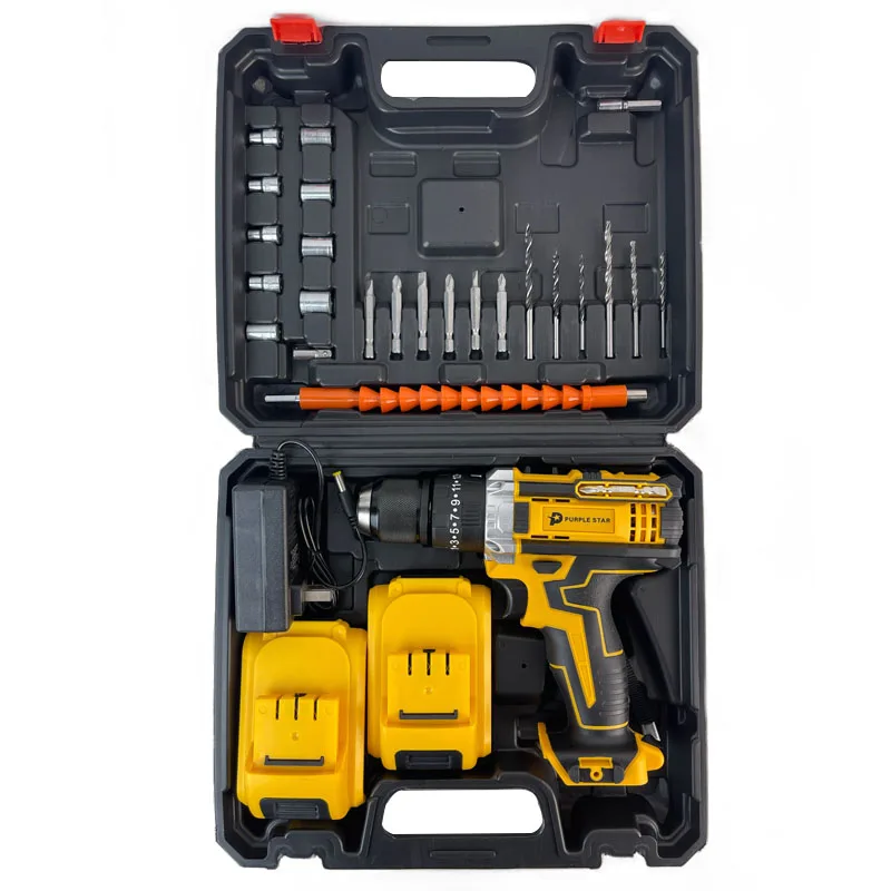 Professional China Supplier Cordless Drill 21v Drill Machine Set Brush ...