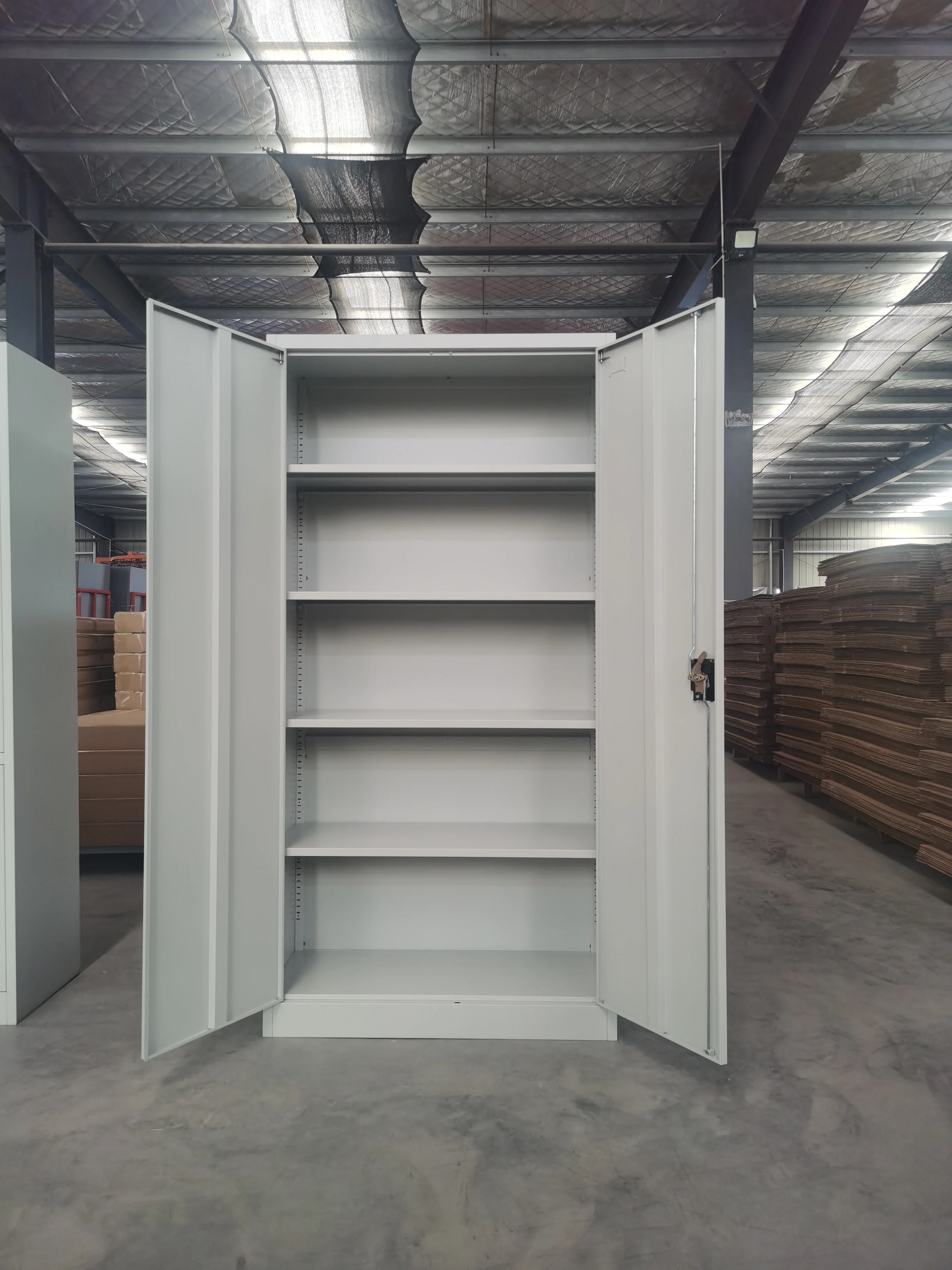 2 Swing Door Metal Cupboard 4 Adjustable Shelf Steel Storage Filing ...