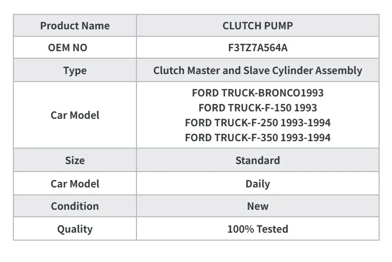 Auto Parts Clutch Master Cylinder Assembly Oe F3tz7a564a For Ford Truck ...