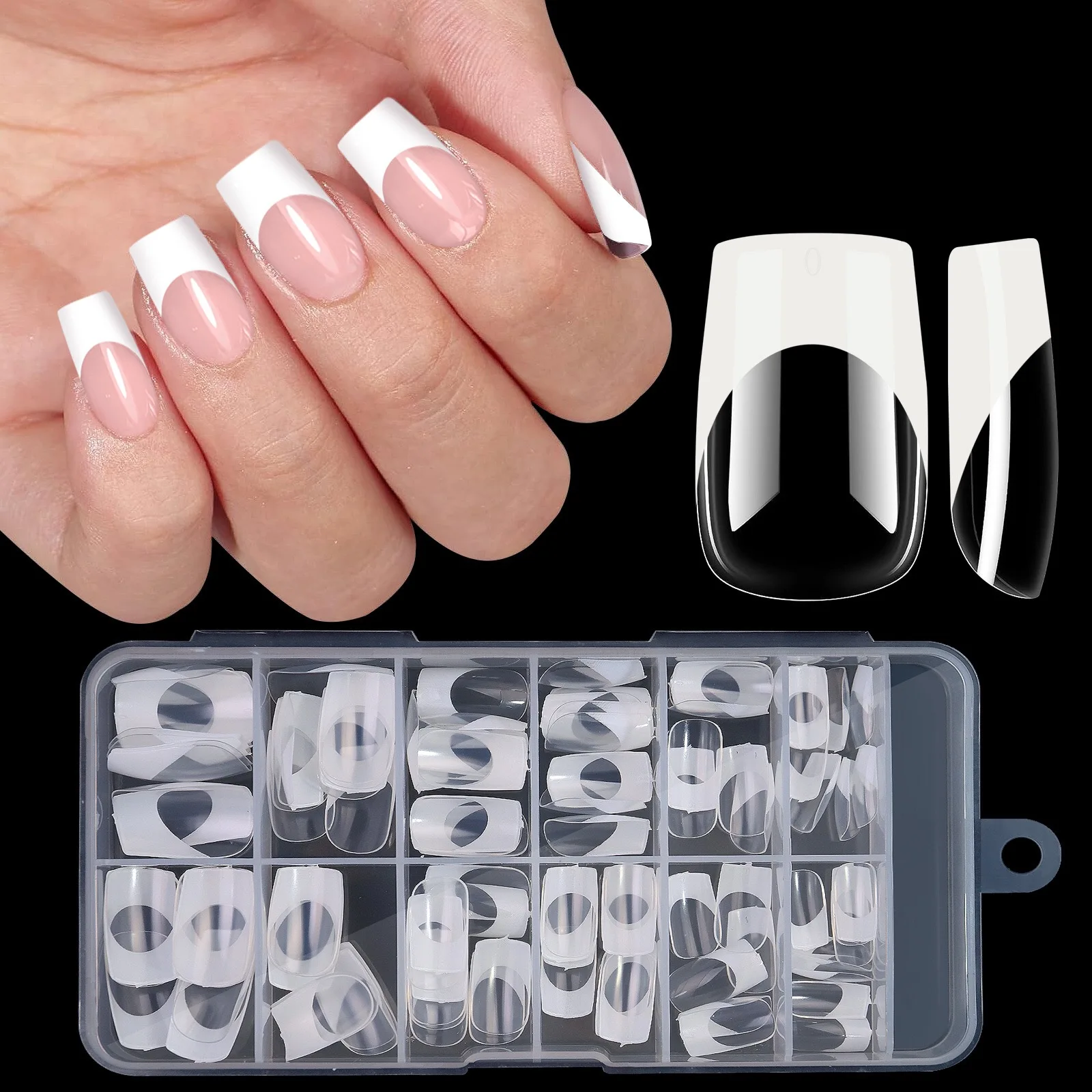 120pcs Full Cover Gel Artificial Nail Short Square Press On Nails