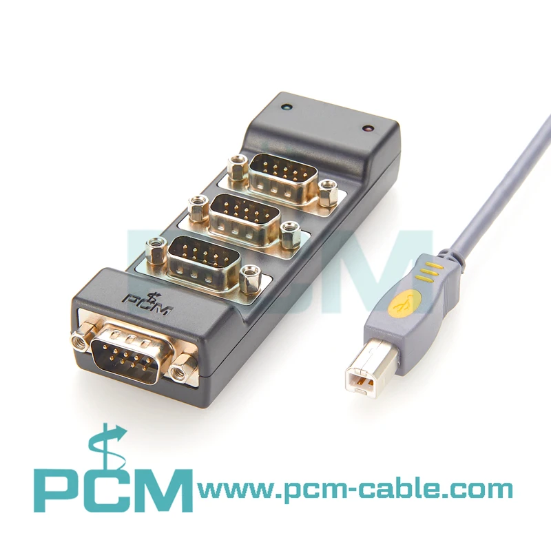 4 Port Serial RS232 Hub USB Port to Multi-channel Serial Port Hub With ...