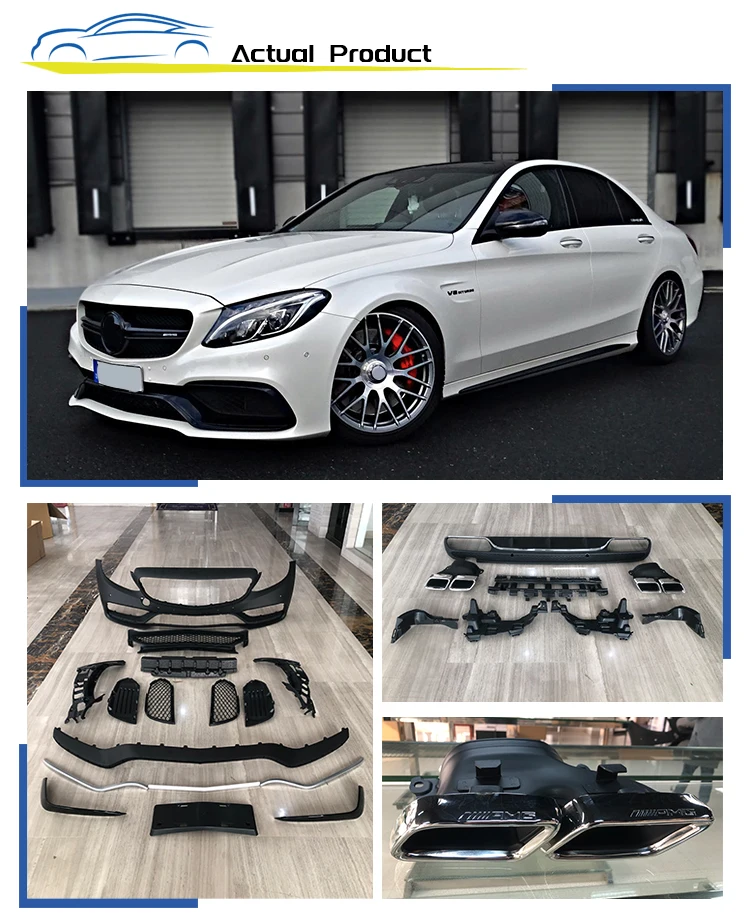 Leishuo W205 Body Kit Including Front Lip Rear Diffuser For Mercedes ...