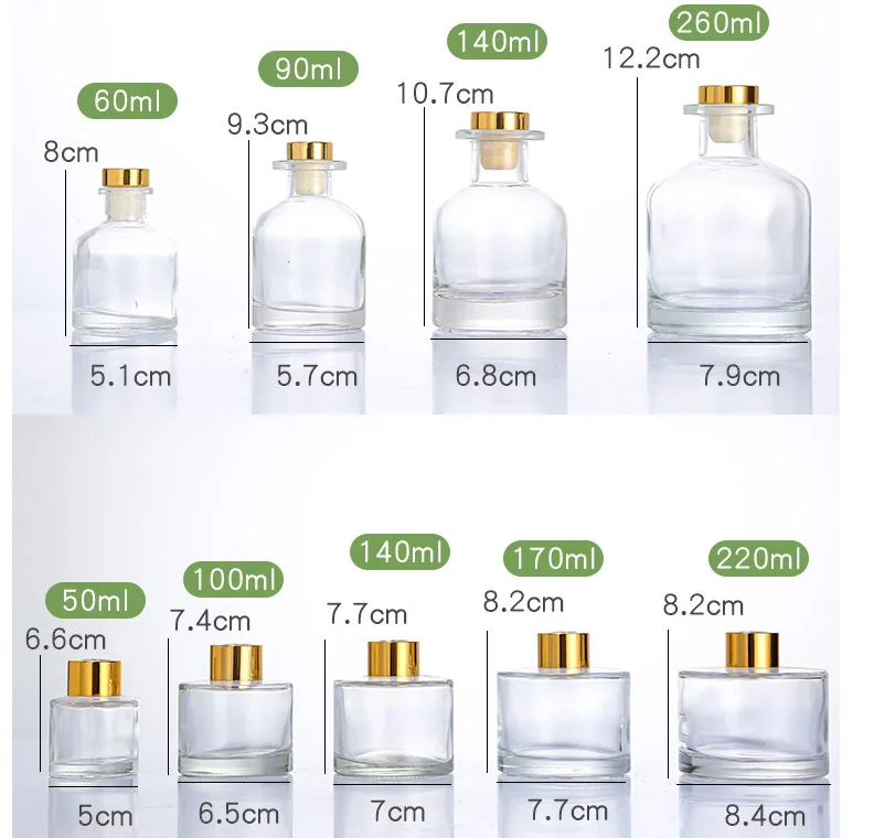 Reed Diffuser Glass Bottle 100ml 2023 50ml 300ml 500ml 250ml Reed ...