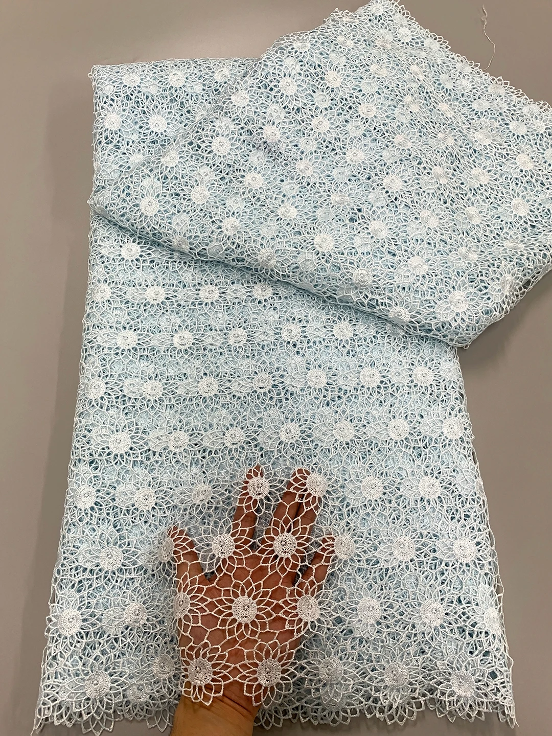 Orange Sinerger Cord Lace Fabric - Perfect for Dress & Events