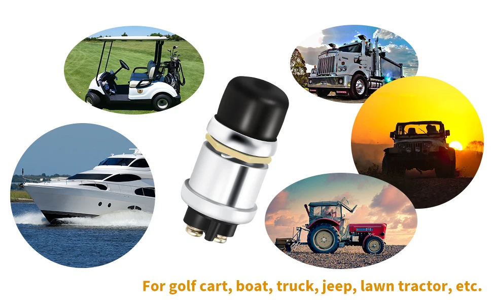 DaierTek 12V Push Button Starter Switch - Momentary Engine Start for ...