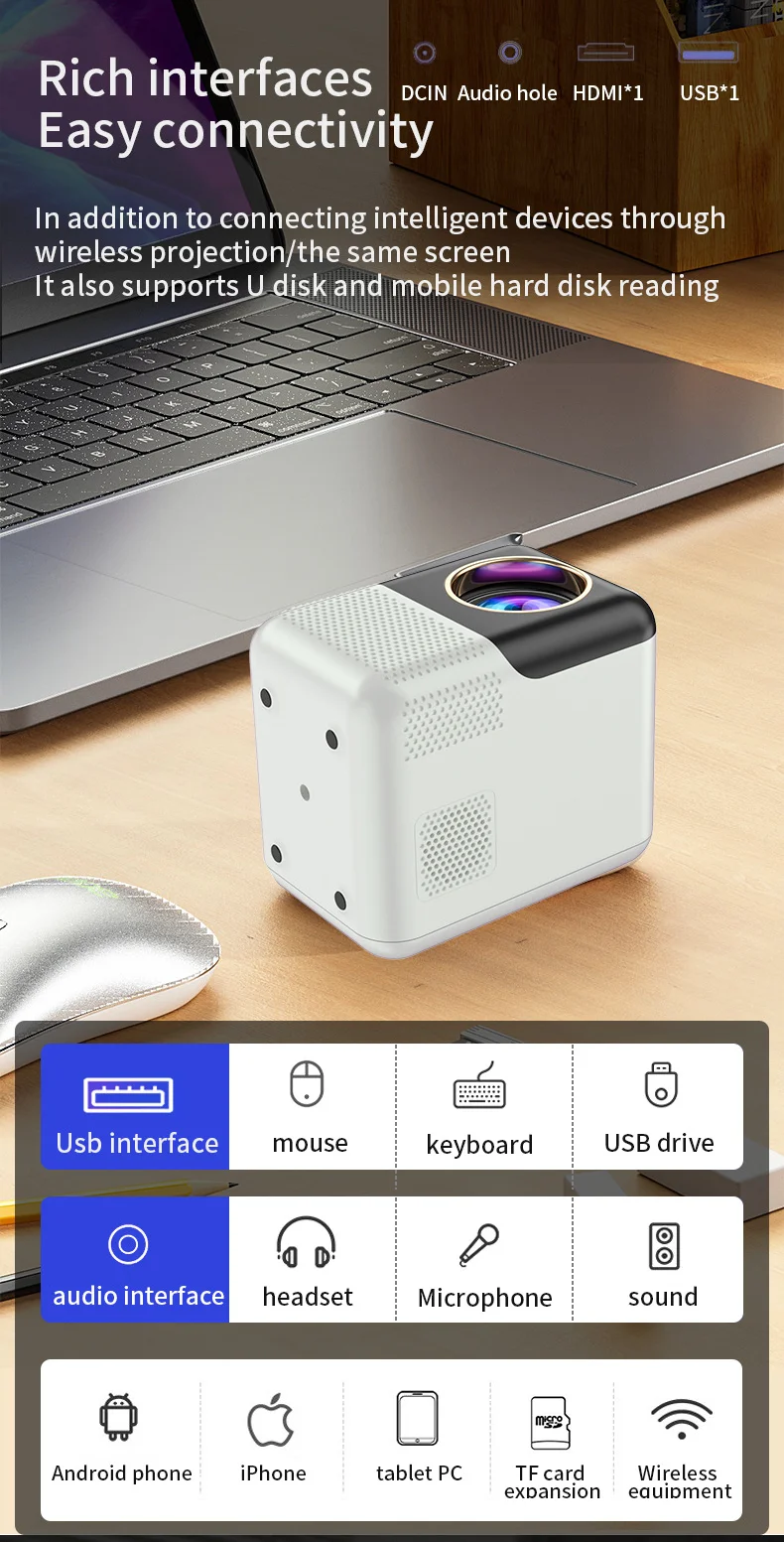 Touyinger Et31 Android Projector Android10.0 2gb+16gb Smart Beam Short ...