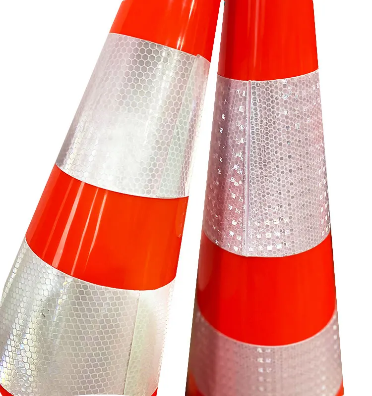 Fluorescent Durable 75cm Pe Traffic Cone With Rubber Base Road Cone ...
