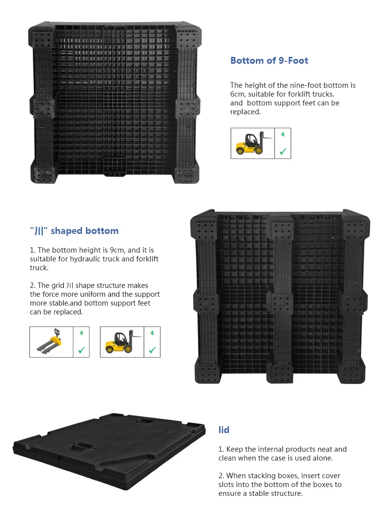 Heavy Duty Industrial Use Plastic Pallet Box Crate Collapsible Bulk ...