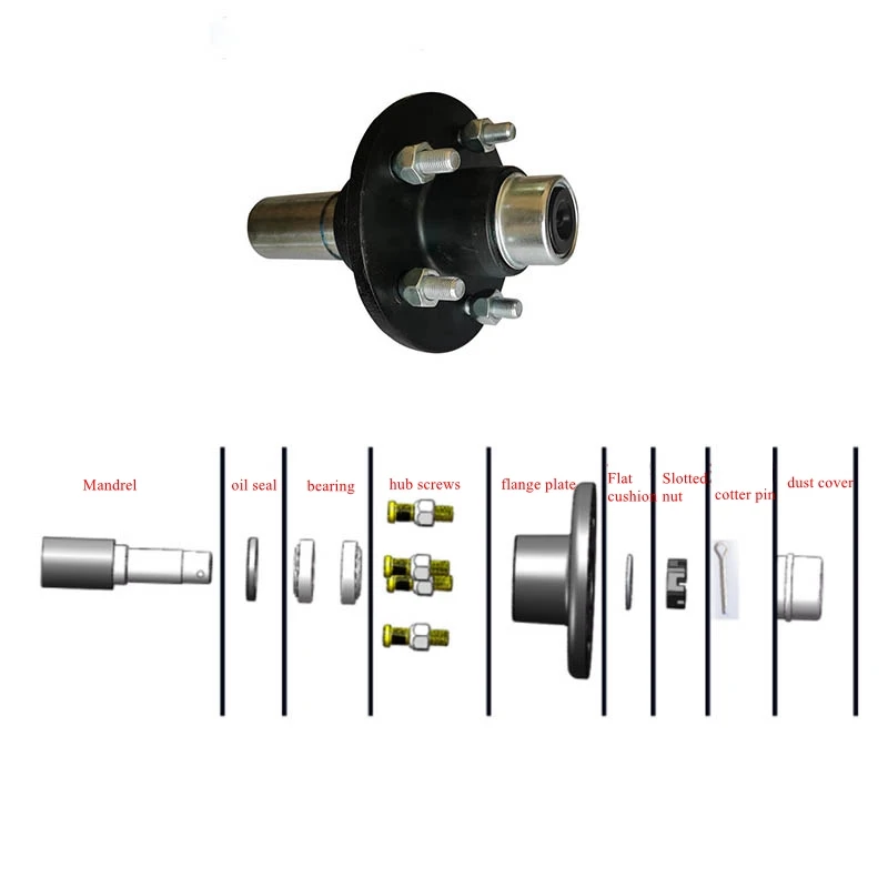 Square Rubber Torsion Stub Axle Trailer Half Axle 3500lbs