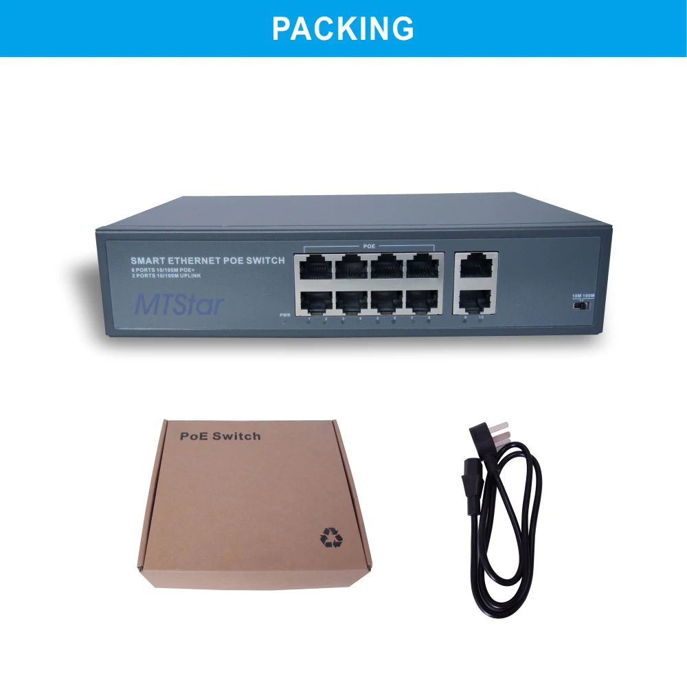 Cctv 8 Port Poe Switch 1 Sfp Oem Poe Switch 10 Port 10/100 Switch With ...