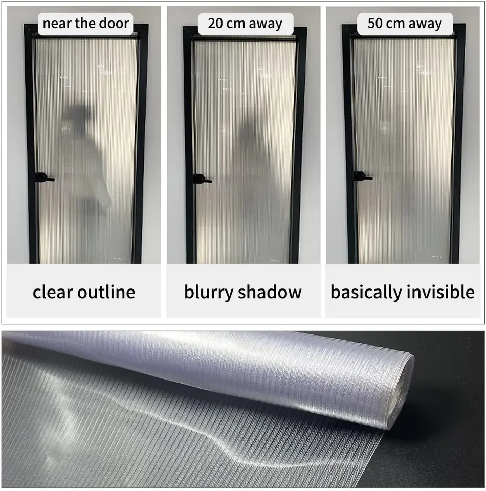 Reeded Glass Window Film Translucent Privacy Film For Window Self ...