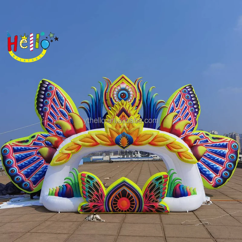 12m Width Inflatable Dj Booth Stage Cover Concerts butterfly Inflatable ...
