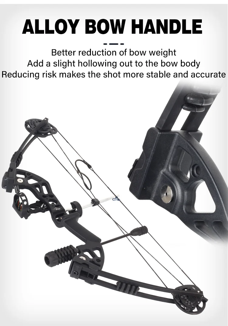 Spg Compound Bow Archery Hunting Metal Bow And Mixed Carbon Arrow Set ...