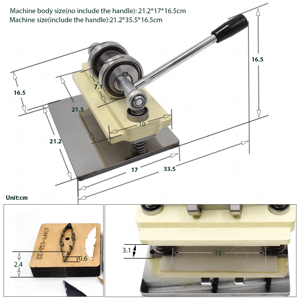 Leather Press Manual Die Cutting Machine Hand Press Cutter Tool Feeding ...
