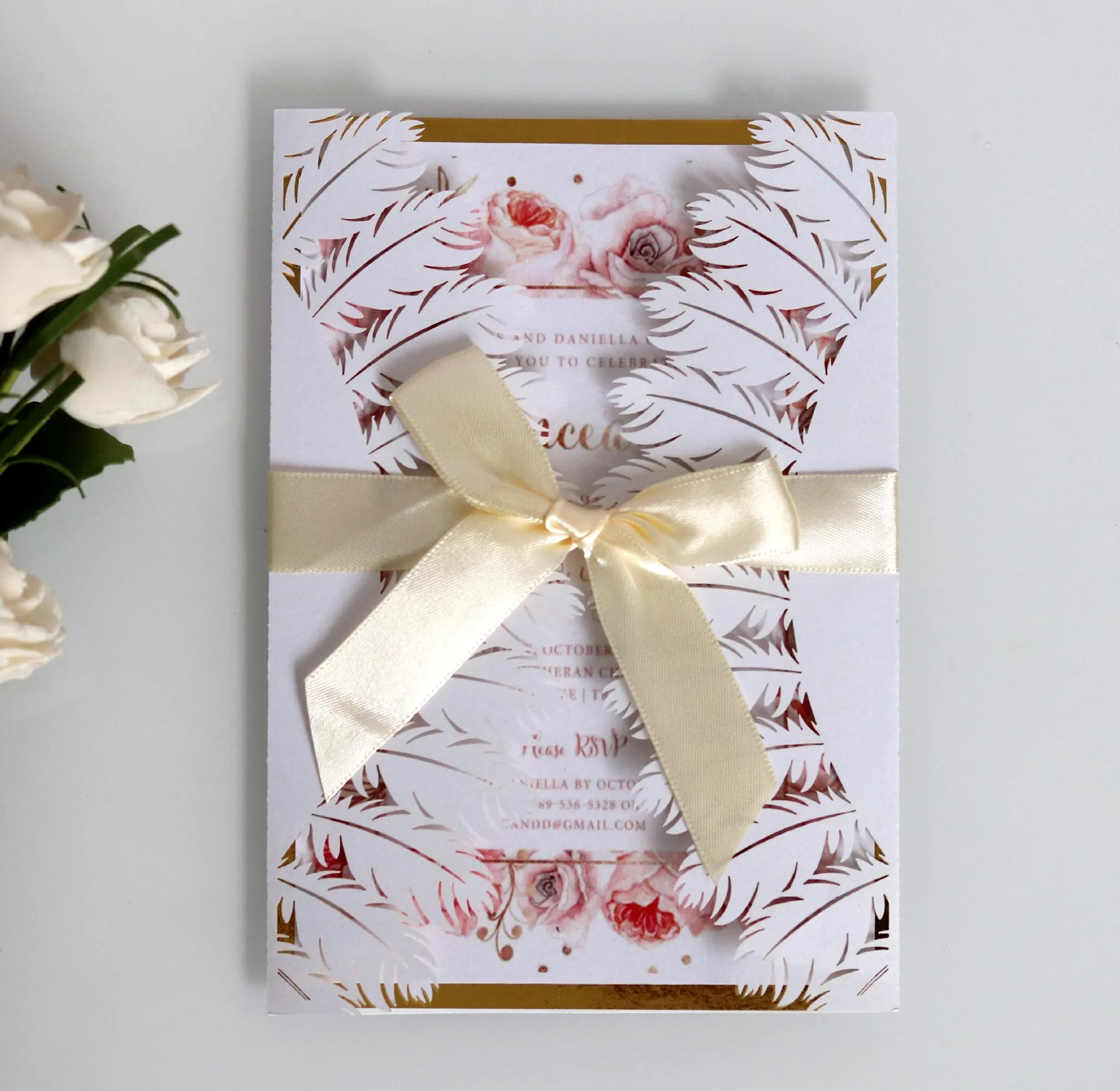 Wholesale Invitation Paper White Classic Folio Pocket Formal Invitation ...