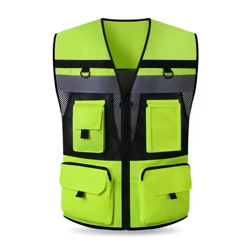 YS Hi Vis Green ANSI Class 1 Reflective Vest Quick Dry Feature Multi ...