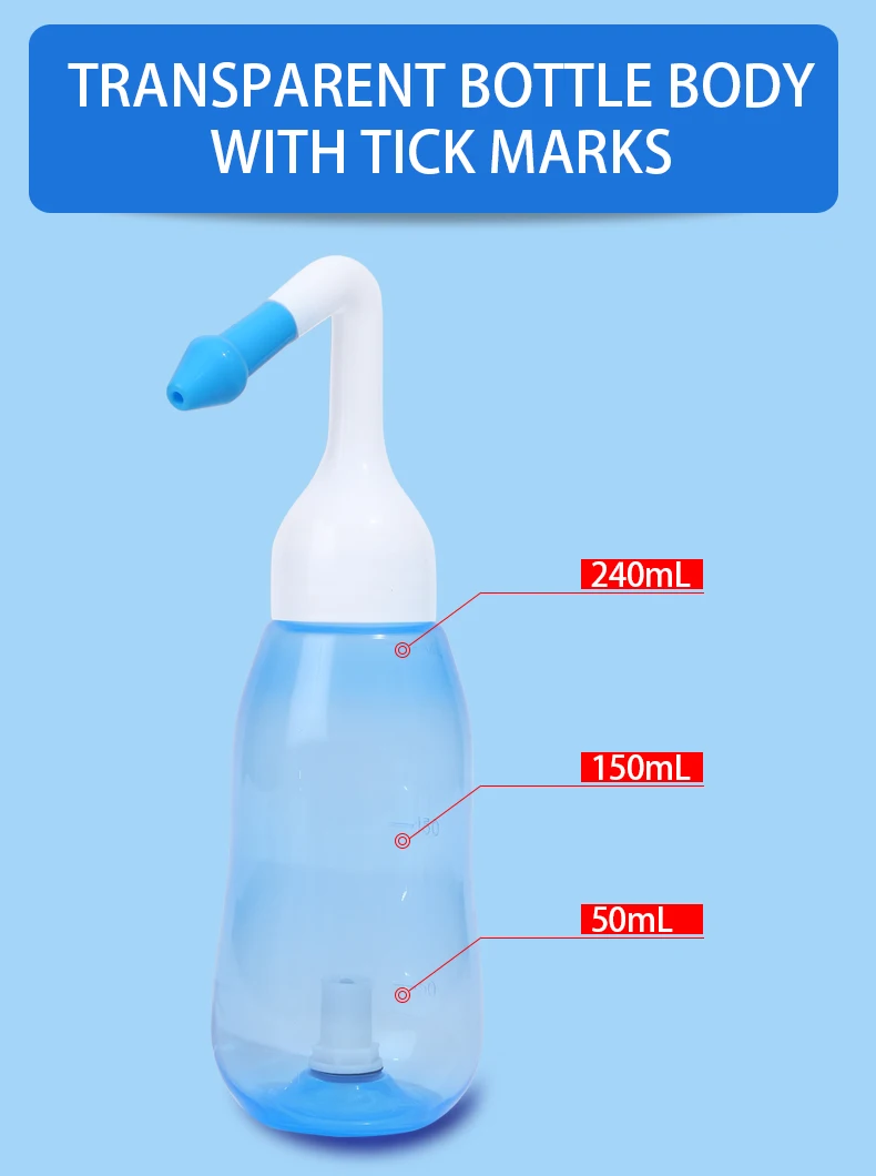 Nasal Irrigation System-240ml 8oz Nasal Wash Bottle Sinus Rinse Bpa-Free for Adult & Kid with ...