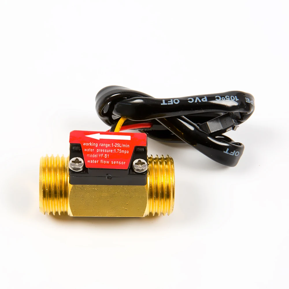 YF-B1 Copper G1/2" DN15 Thread Hall Effect Water Flow Sensor