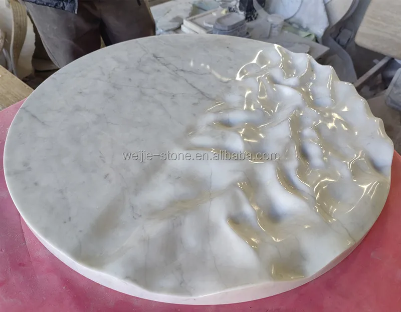 Stylish Marble Coffee Table Marble Modern Irregular Round Liquid Marble ...
