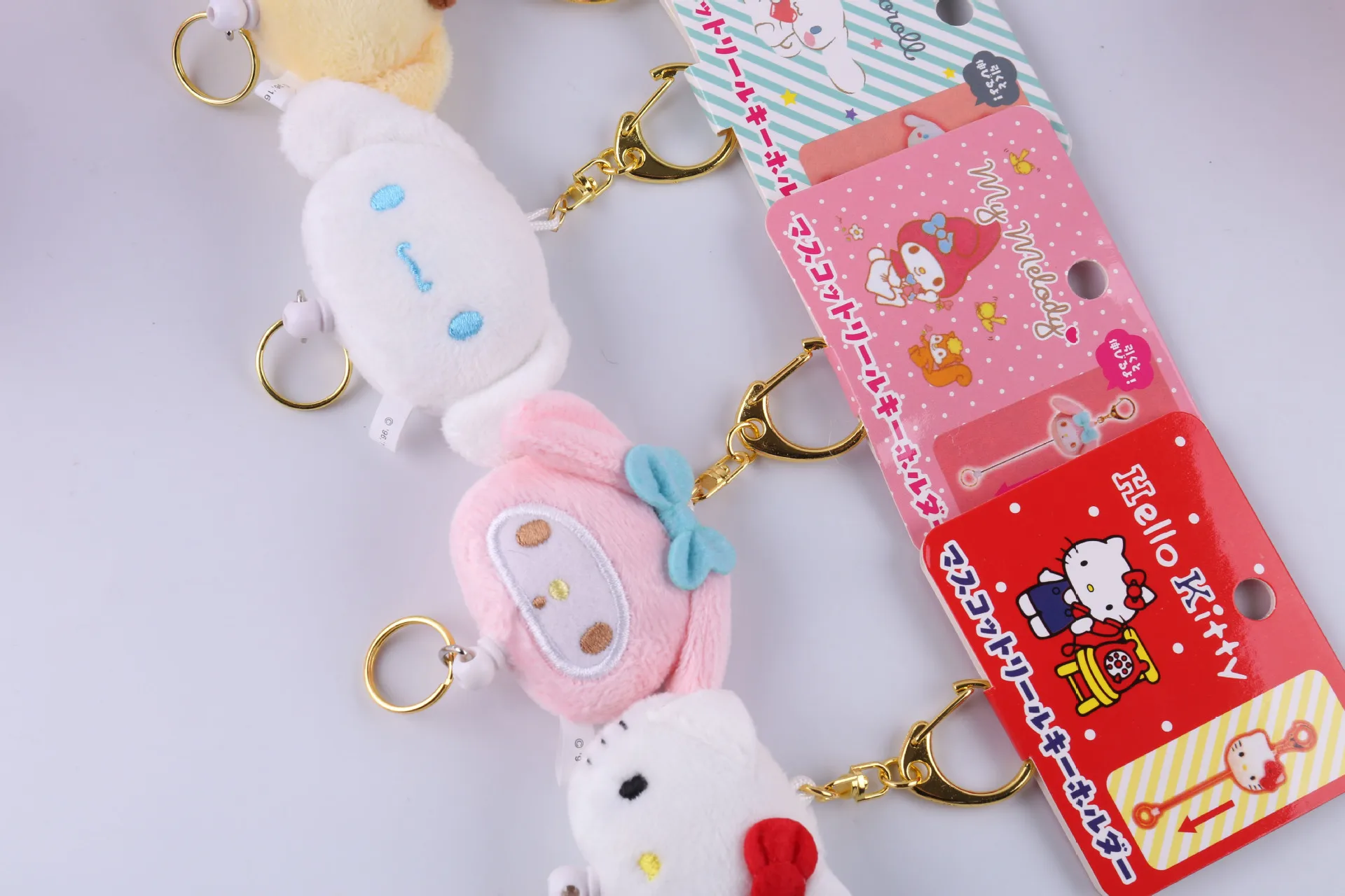 Hello Kitty My Melody Pom Pom Purin Keychain Car Light Key Charm Kids ...
