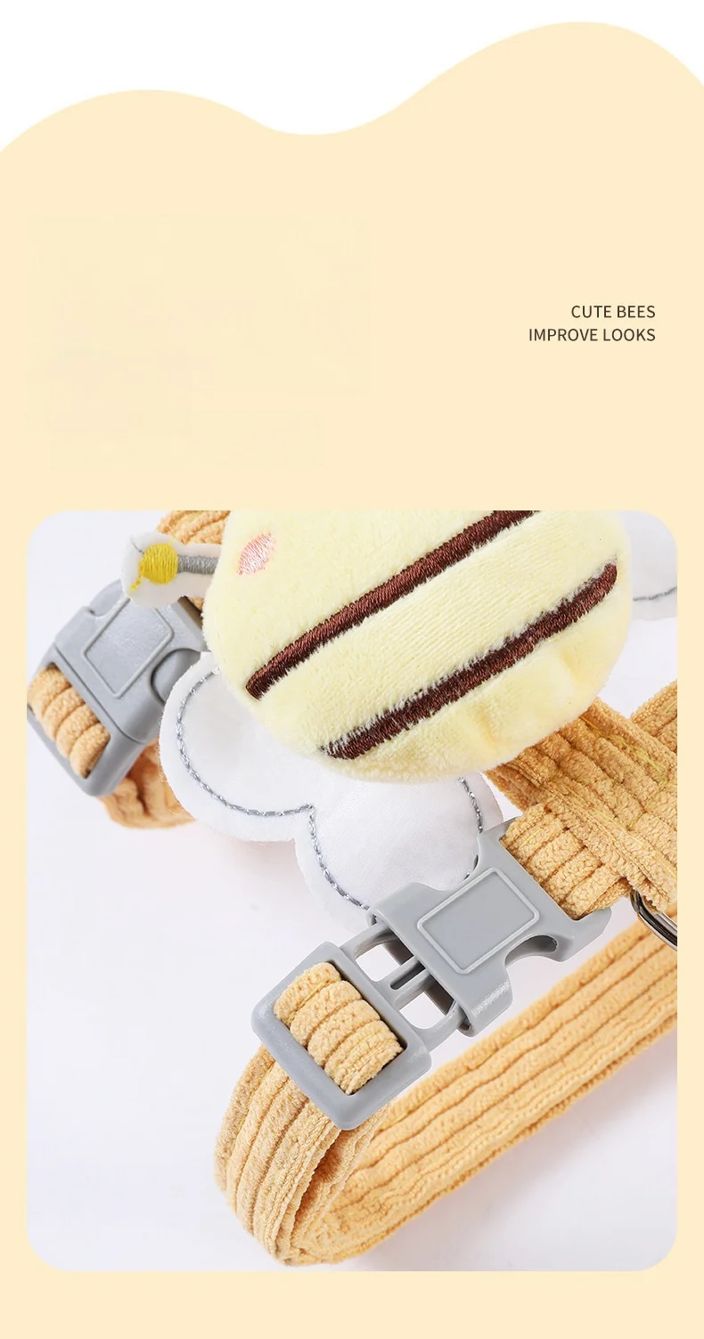 Cute Cartoon Honeybee Cat Harness Leash Collar Set Adjustable Cartoon ...