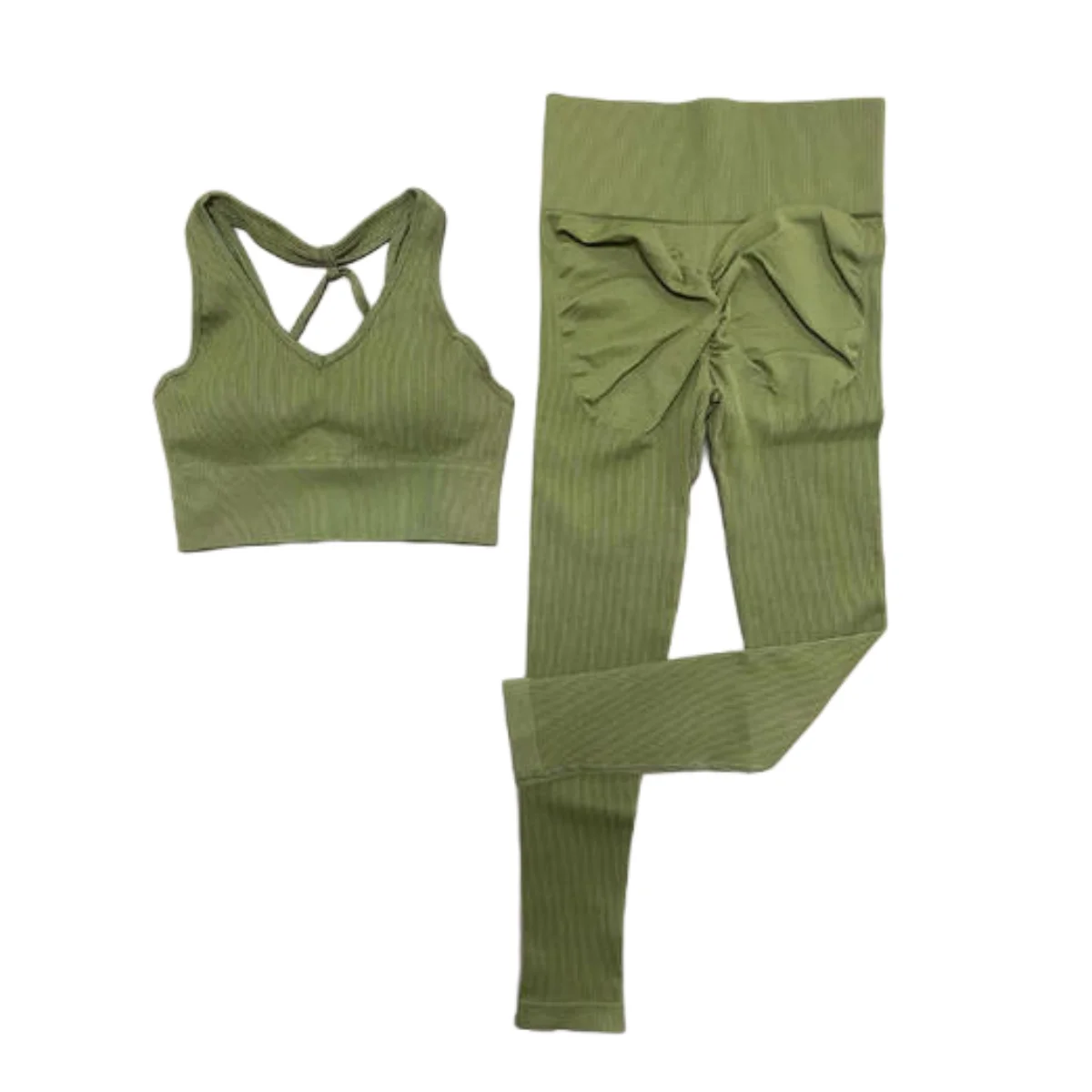 Latest Design Seamless Workout Ribbed Gymwear Women Solid Color ...