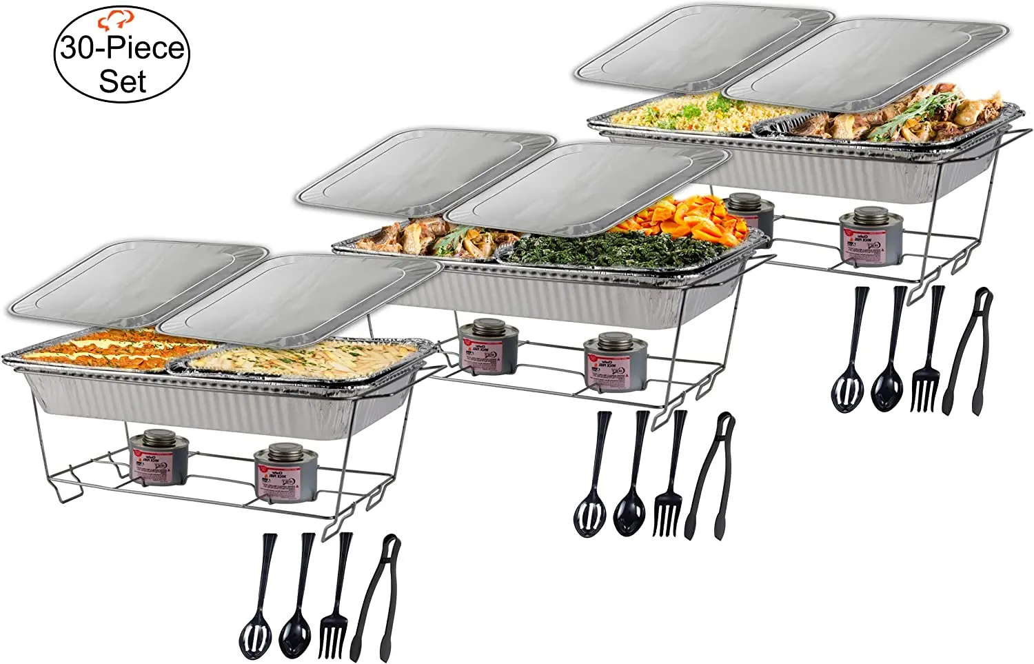 Chef Chafing Dish Buffet Set Full Size Wire Chafer Stand Kit Catering ...