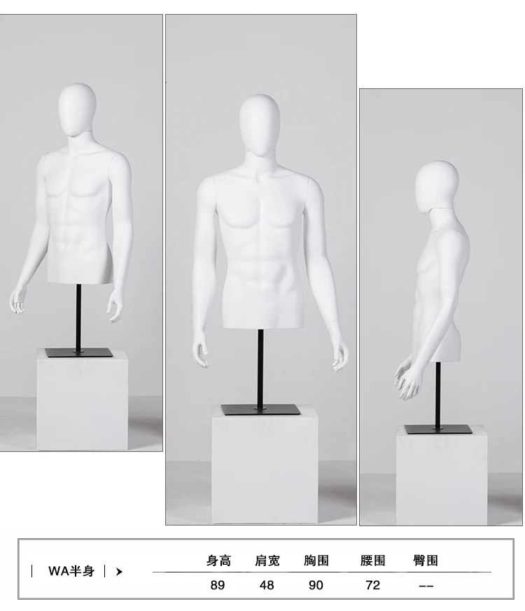 Half Upper Body Female Male Torso T-Shirt Clothes Display