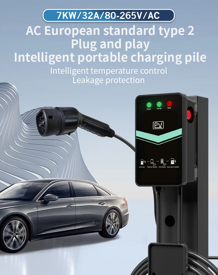 Ip66防水电动汽车充电器1相32a 7kw类型2落地式充电站壁盒电动汽车充电器类型2 - Buy 墙盒ev充电器,电动汽车充电type2,32a即插即用ev充电器 Product on ...