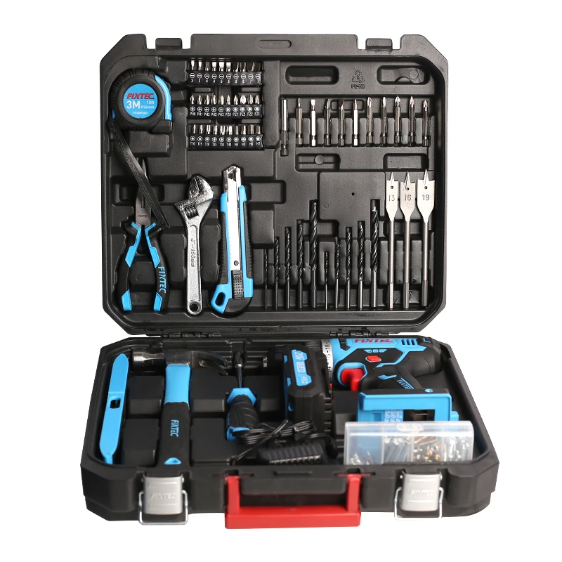 FIXTEC 20v Cordless Drill Machine Multi-function Drill Lithium Battery Power Tools Kit 221pcs ...