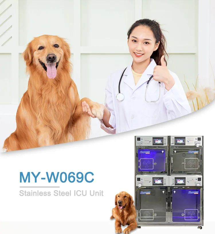 MY-W069C Stainless Steel Veterinary ICU Unit for Animal Hospital