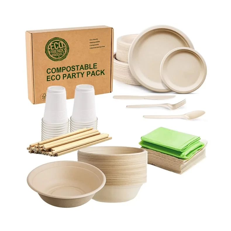 Disposable Eco Compostable Biodegradable Bagasse Sugarcane Birthday ...