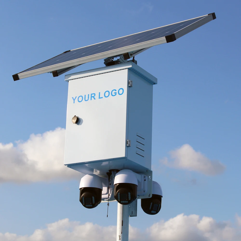 4ch Solar-powered Surveillance Construction Site Cctv Wifi Power Solar ...