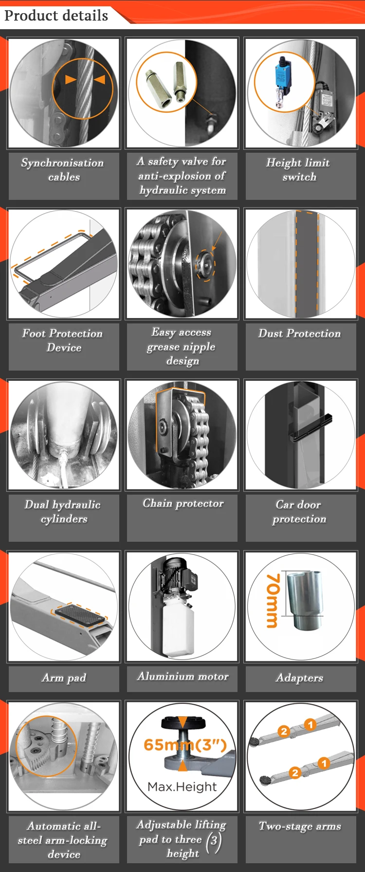 Home Garage 2 Post Car Lifts Chain With Floor Plate - Buy 5 Ton Car ...