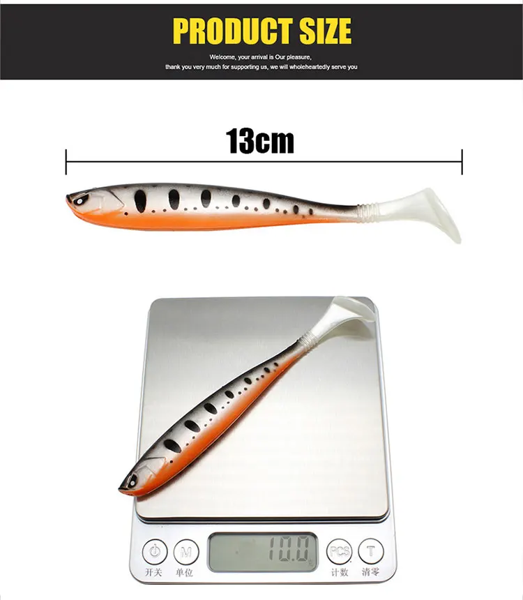 Factory Rainbow Fish Lua Bait Pvc T-tail Soft Fish 13cm / 10g Soft ...