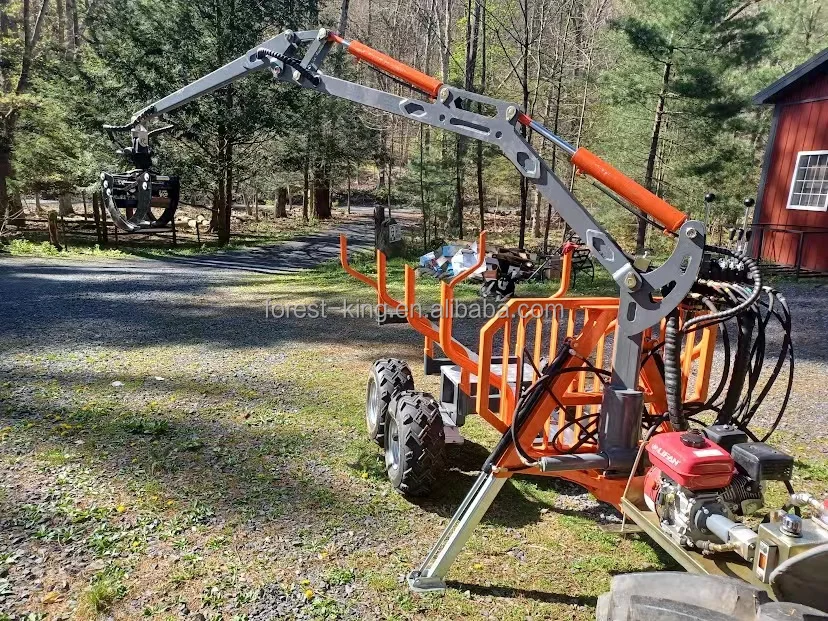2 Ton Atv Timber Log Hauler Skidder Trailer With Remote Winch And ...