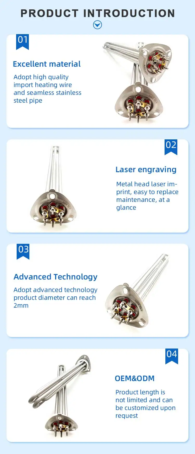 Stainless Steel Industrial Cartridge Heater 220v380v High Temperature ...