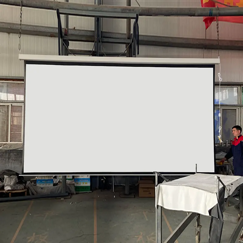 Large Size 300 Inch Motorized Projector Screen Presentation Equipment ...