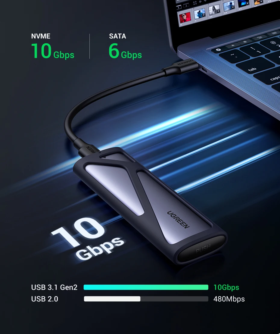 Ugreen Ssd Case M.2 Nvme Case Enclosure Usb C Pcie M2 Ssd Caddy for ...