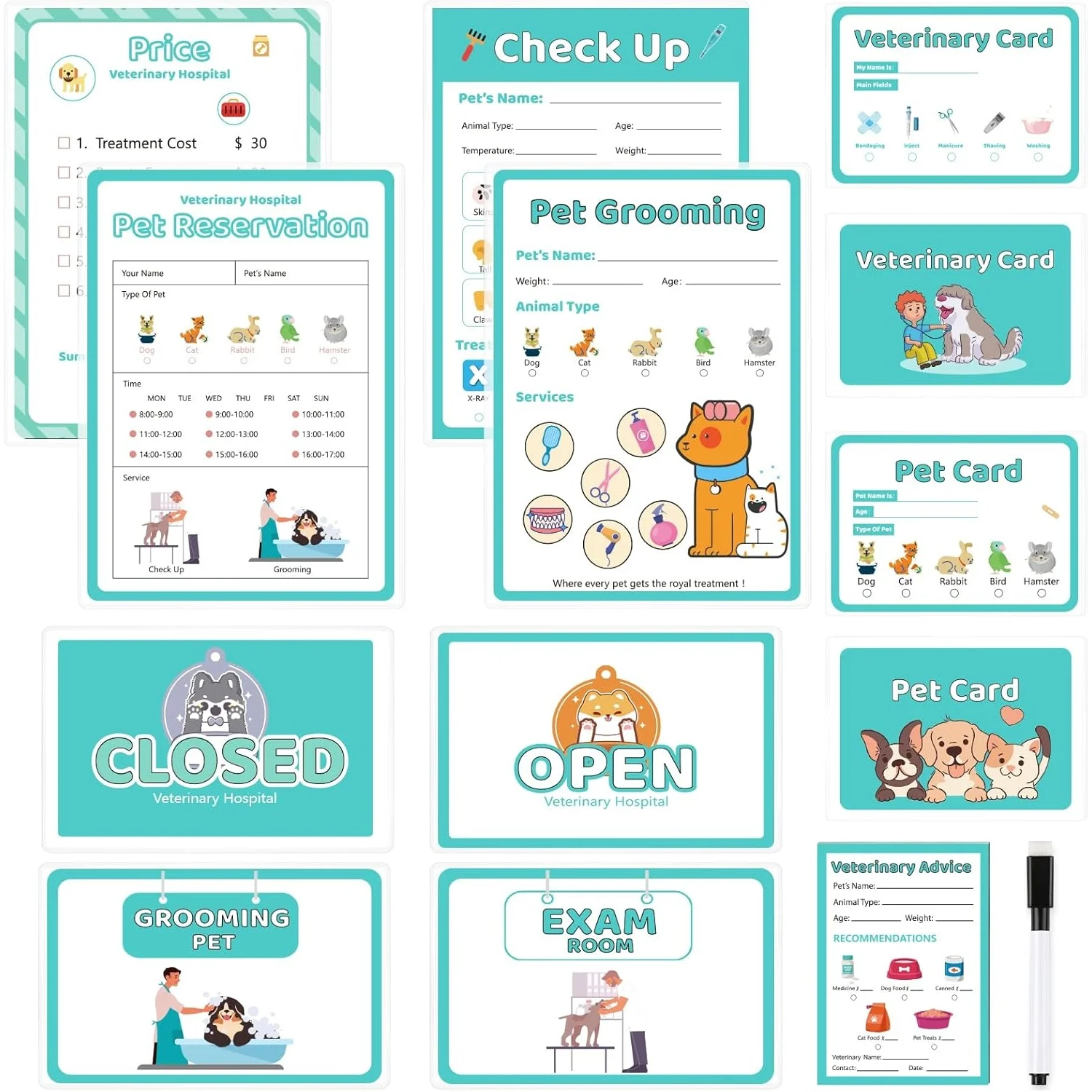 Pretend Play Vet Kit Animal Care Pretend Play Veterinarian Supplies ...