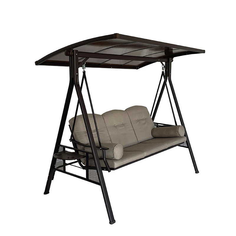 High Quality 3 Person Polycarbonate Sheeet Swing Chair Metal Garden ...