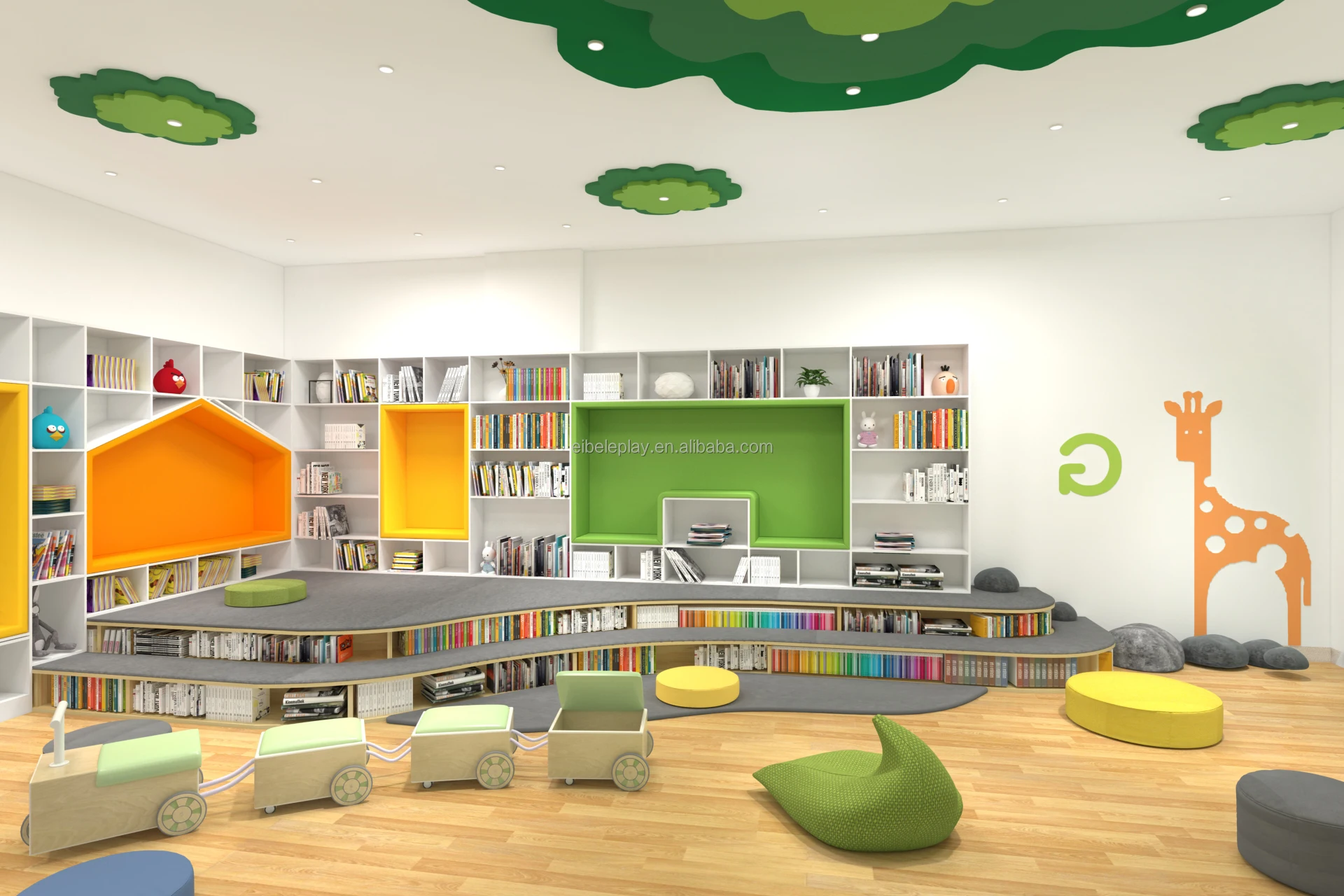Pre School Furniture Set - Modern Library Bookshelves