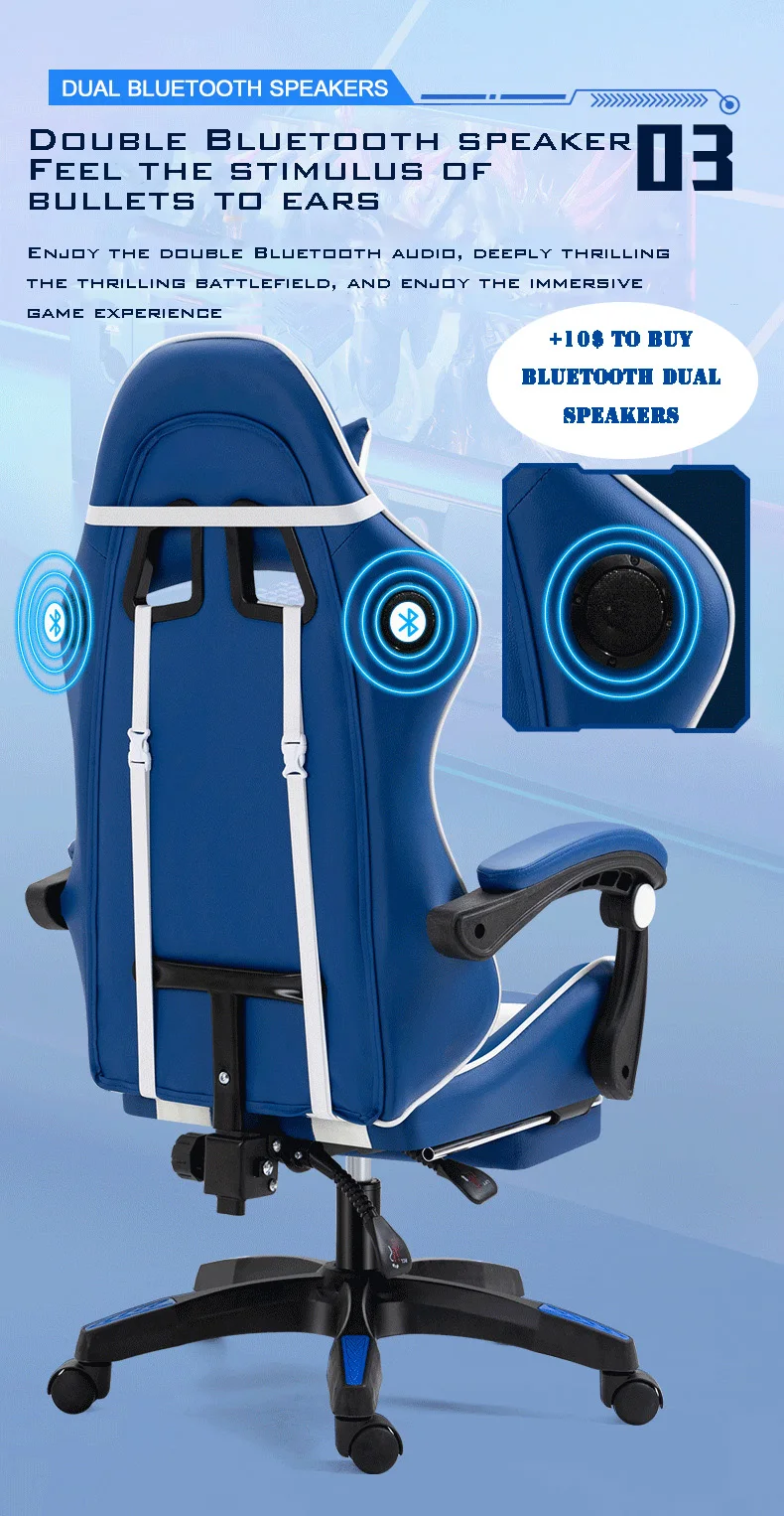 Speakers Swivel Sofa Carbon Fiber Gaming Sports Office Chair - Buy ...