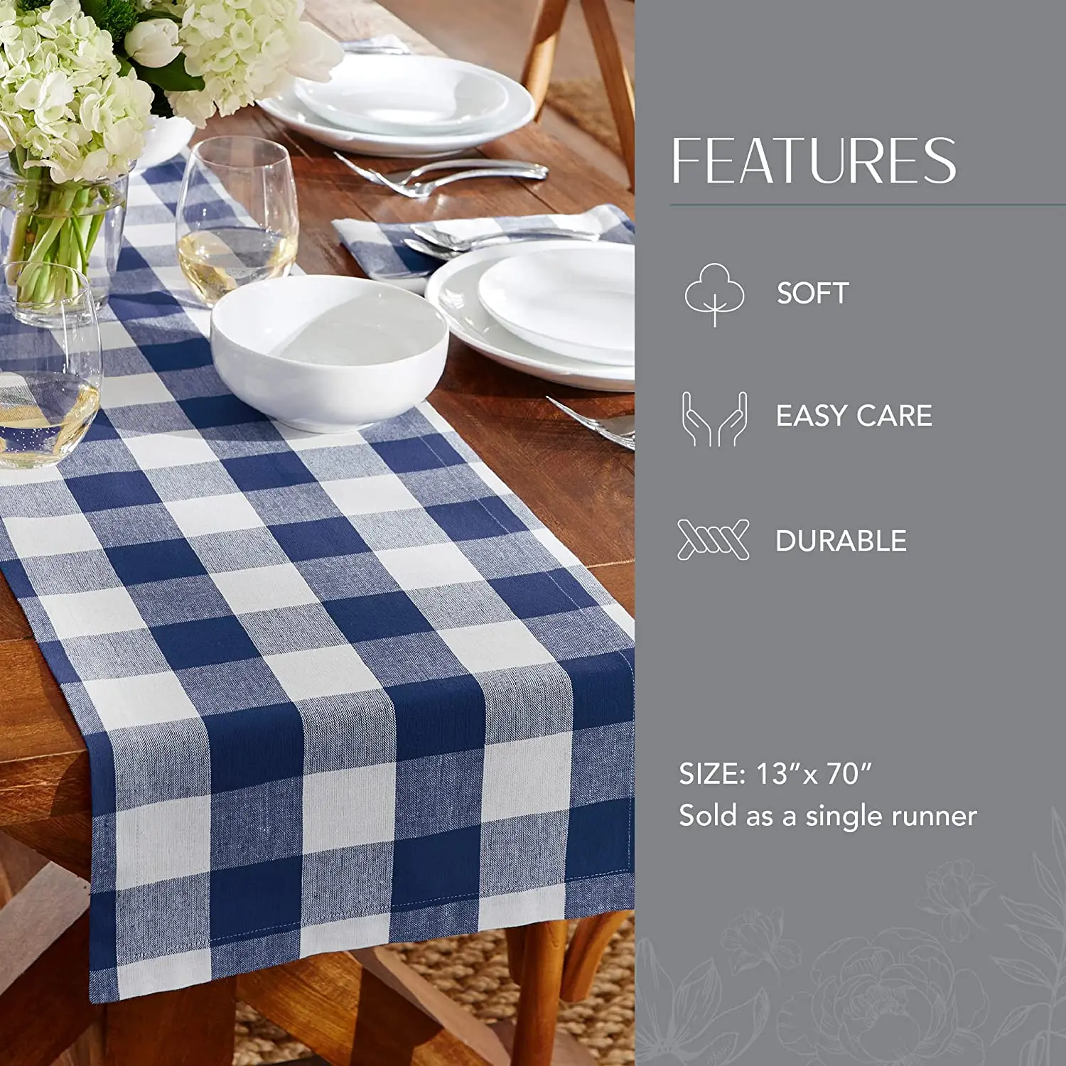 Wholesale Custom Luxury Table Decoration Tablecloth Table Runner Check ...